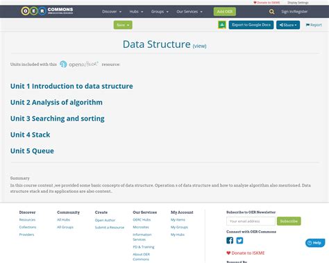 Data Structure Oer Commons