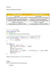 Notes On Functions And Arrays Docx CST2403 Notes On Parameters And