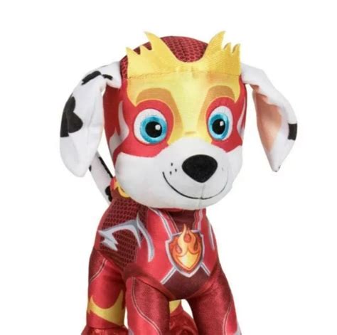 Paw Patrol Mighty Pups Superheroes Soft Toy Plush Marshall Fire Pup