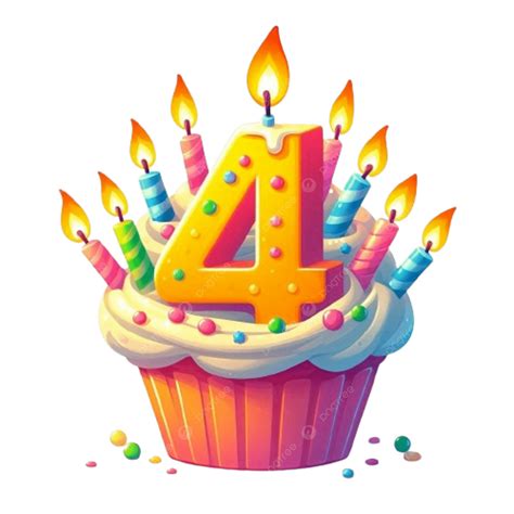 불타는 촛불 4번 컵케이크 촛불과 컵케이크 생일 축하 해요 행복한 기념일 Png 일러스트 및 이미지 에 대한 무료 다운로드 Pngtree