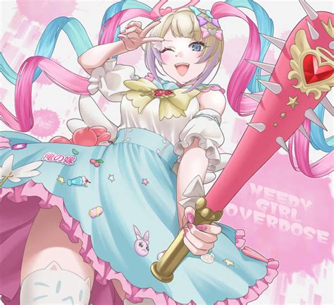 Safebooru 1girl Absurdres Adapted Costume Baseball Bat Blonde Hair