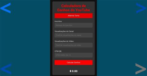 Tutorial Criando Uma Calculadora De Ganhos Do Youtube Com Html Css E