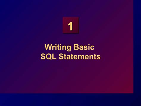 Basic Sql Statements Ppt