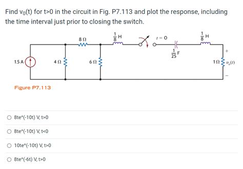 solved question 5 ﻿find v0 t ﻿for t 0 ﻿in the circuit in