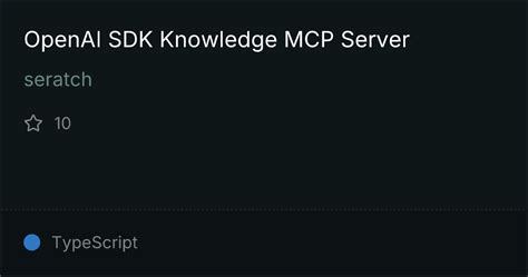 Openai Sdk Knowledge Mcp Server Glama