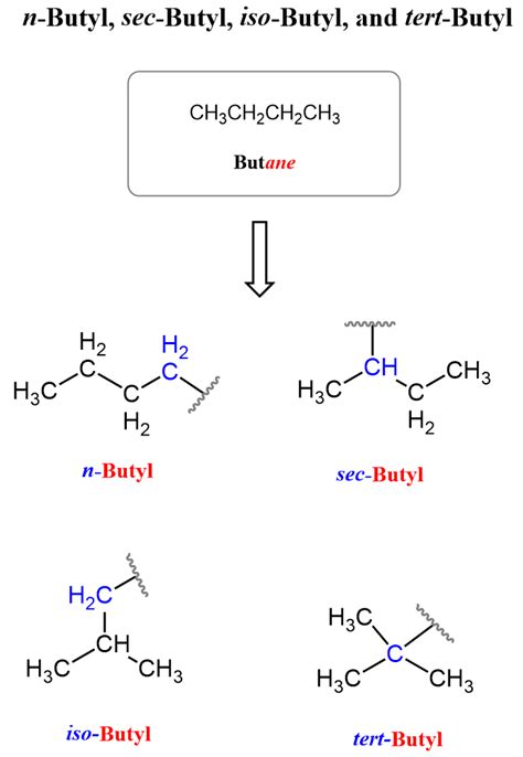 N Butyl Sec Butyl Iso Butyl And Tert Butyl Chemistry Steps