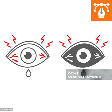 Conjunctivitis Line And Solid Icon Stock Illustration Download Image