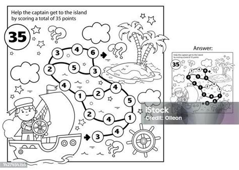 수학 추가 게임 아이들을위한 퍼즐 미로 색칠 공부 페이지 선원과 만화 범선의 개요 바다 여행 어린이를위한 색칠 공부 책 교육에 대한 스톡 벡터 아트 및 기타 이미지 Istock