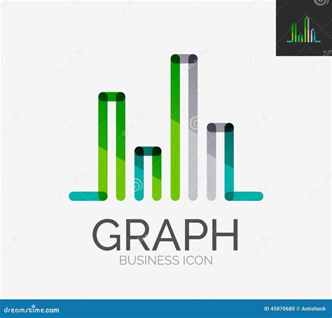 Minimal Line Design Logo Chart Graph Icon Stock Vector Image 45870680