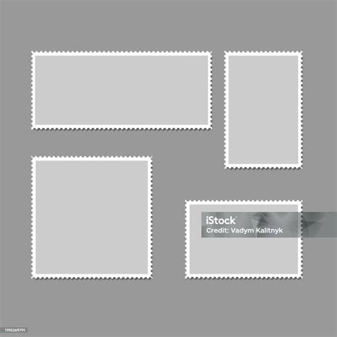우표 프레임 복고풍 종이 엽서 와 우편 배달 봉투 우표 수집을 위한 다른 크기의 빈 우표 날씨에 대한 스톡 벡터 아트 및 기타 이미지 Istock