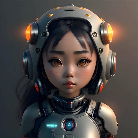 Premium Ai Image Beautiful Girl With Bionic Robot