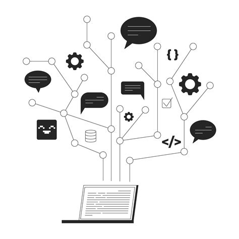 Laptop Generating Communication And Coding Tree Structure Line