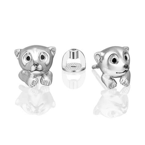 Серьги пусеты «Белые медведи из серебра с эмалью 02 5155 00 000 0200 купить в интернет магазине