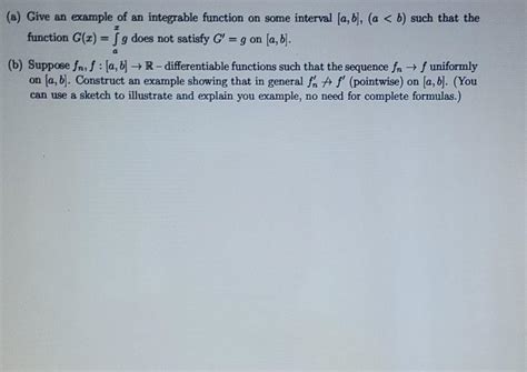 solved give an example of an integrable function on some