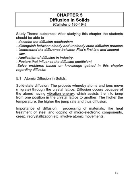 Diffusion In Solids 1 Pdf Diffusion Solid