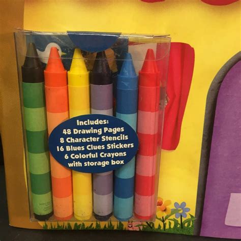 Blues Clues Jumbo Drawing Pad Crayons Stencils Stickers 1998 Vintage