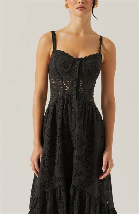 Astr The Label Yamila Cotton Eyelet High Low Dress Nordstromrack