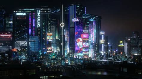 Cyberpunk 2077 Screen Shot City Cyberpunk Night Neon Neon Glow Hd