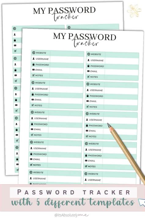 Password Organiser Password Tracker Password Keeper Password Bullet