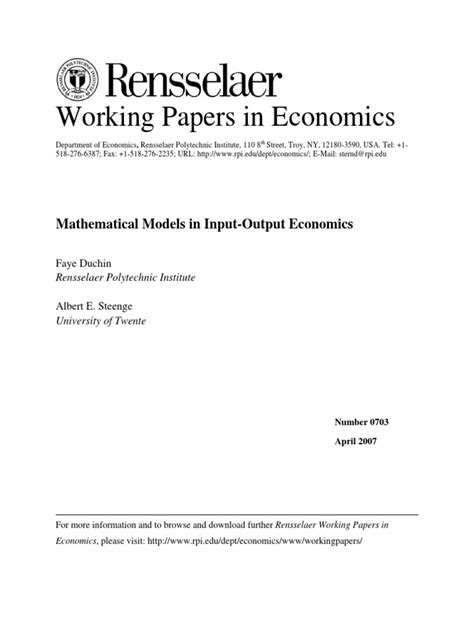 io model matematika pdf input output model matrix mathematics