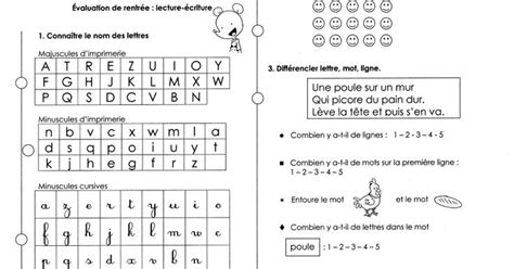 Voici La Première Partie De Mon évaluation De Rentrée En Lecture
