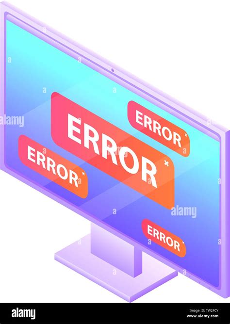 Error Computer Monitor Icon Isometric Style Stock Vector Image Art Alamy