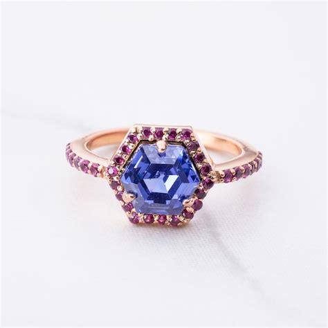 Rutilated Quartz Statement Ring Womens Floral Leaf Vine Nature Inspired Emerald Cut Natural