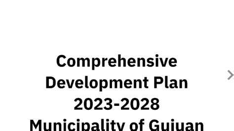 Comprehensive Development Plan 2023 2028 Municipality Of Guiuan By