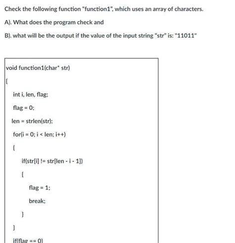 Solved Check The Following Function Function1 Which Uses