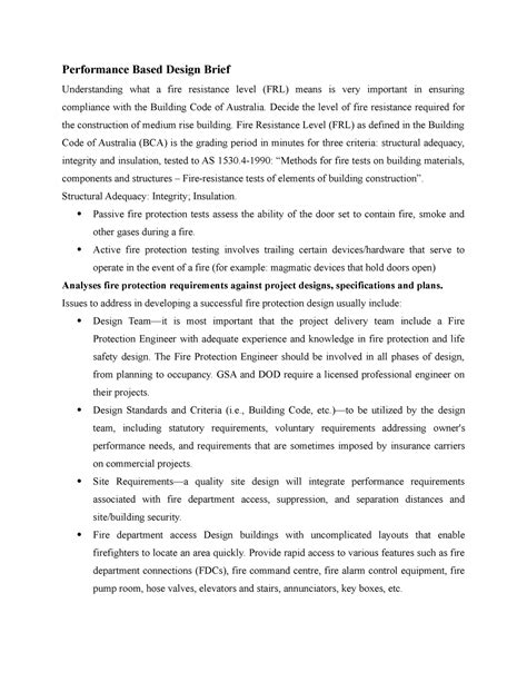 Cpccbc 5001b Assignment 03 Performance Based Design Brief Understanding What A Fire Resistance