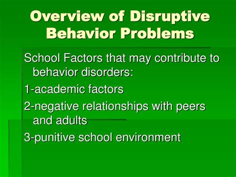 Ppt Overview Of Disruptive Behavior Problems Powerpoint Presentation