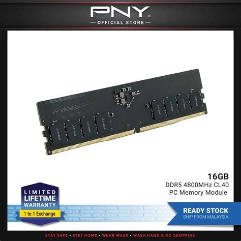 Pny Performance Ddr5 4800mhz Cl40 16gb Desktop Memory Shopee Philippines