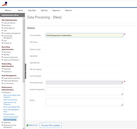 Deleting Organization Stakeholders Via Data Processing Script Peoplefluent