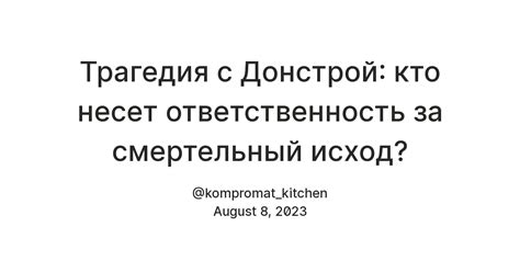 Трагедия с Донстрой кто несет ответственность за смертельный исход — Teletype