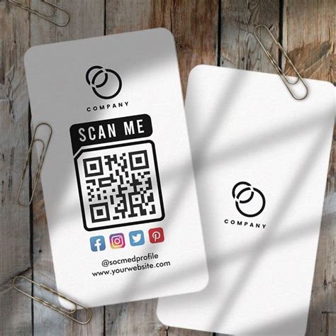 Scan ME QR Code Social Media Logo Modern Simple Business Card Zazzle In Simple Business