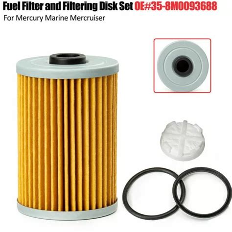 Fuel Filter And Filtering Disk Set For Mercury Marine Mercruiser 35