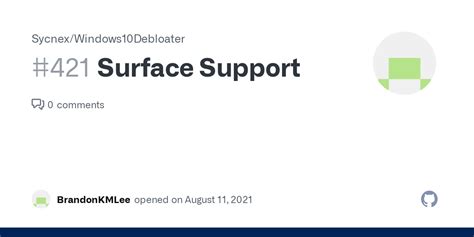 Surface Support Issue Sycnex Windows Debloater Github