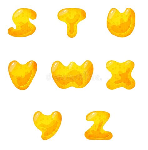 Honey Sweet Font Liquid Honey Cartoon Alphabet Yellow Honeycomb