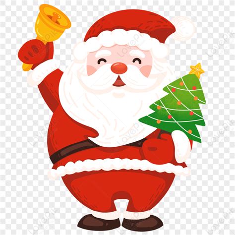 산타 클로스 크리스마스 트리 딸랑이 만화정월행복 Png 일러스트 무료 다운로드 Lovepik
