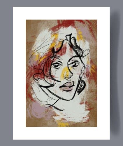 Portrait Girl Shy Face Wall Art Print Royalty Free Vector