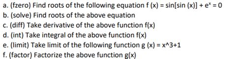solved a fzero find roots of the following equation f x