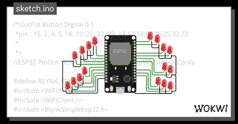 Control LED Blynk0 1 ESP32 Wokwi ESP32 STM32 Arduino Simulator