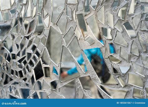 Shards Of A Mirror Glass Pattern On A Wall Stock Image Image Of