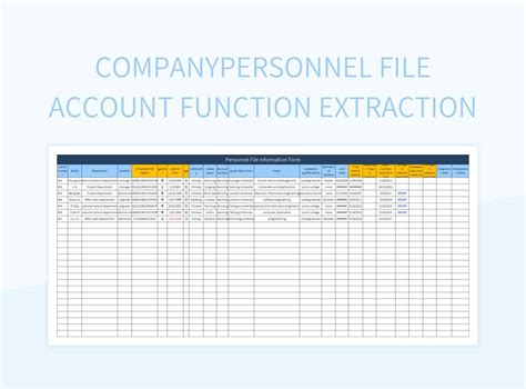 Companypersonnel File Account Function Extraction Excel Template And