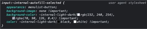 Javascript How Can I Override Browser Css For Autfilled Inputs