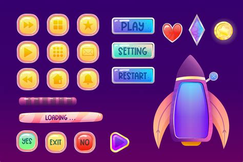 Space Assets Game Ui Interface Kit Graphic By Smirnova Creative Fabrica