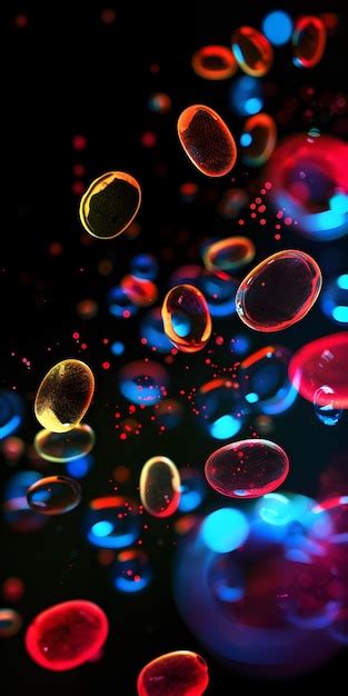 Colorful Chemical Reactions Under Microscope Premium Ai Generated Image