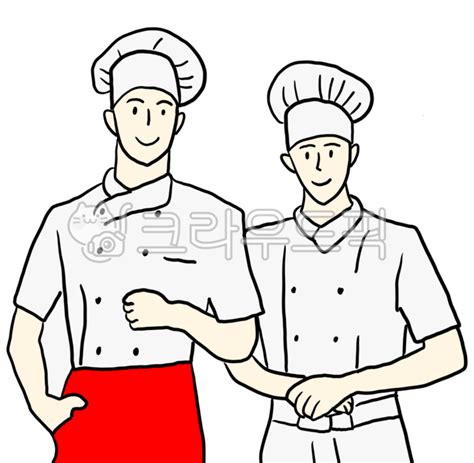 요리사 주방장 요리 주방 일러스트 사진이미지일러스트캘리그라피 꽈광이작가