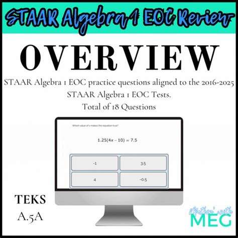 Staar Algebra 1 Eoc Review Teks A5a Solving Linear Equations Boom Cards™