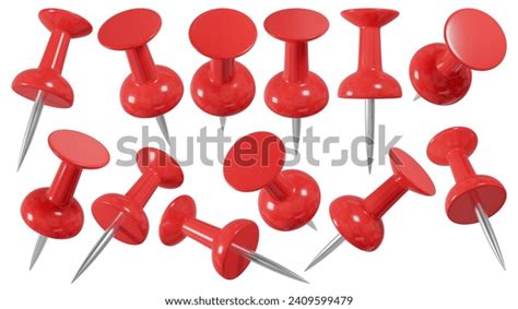 Red Push Pin Different Angles Realistic Stock Photo 2409599479 Shutterstock